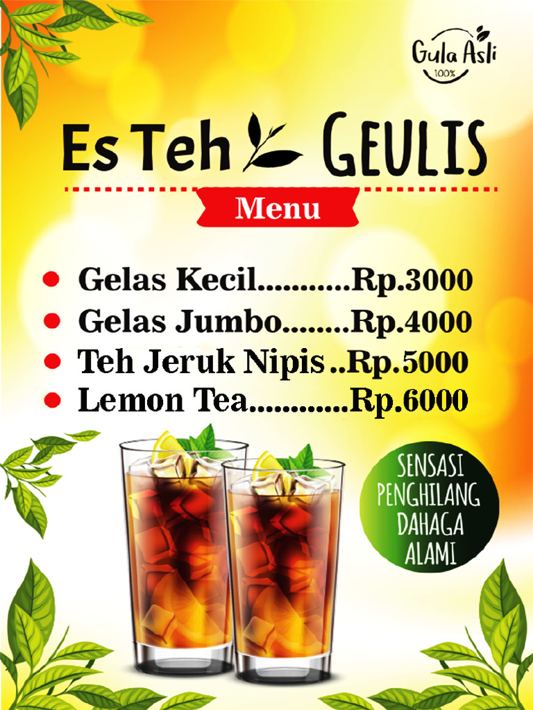 Menu Teh Geulis New) | PDF