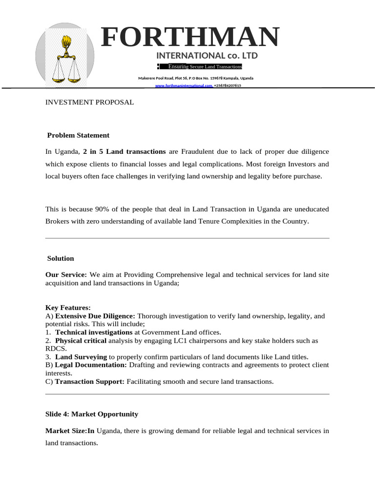 Secure Land Transactions in Uganda | PDF | Mergers And Acquisitions ...