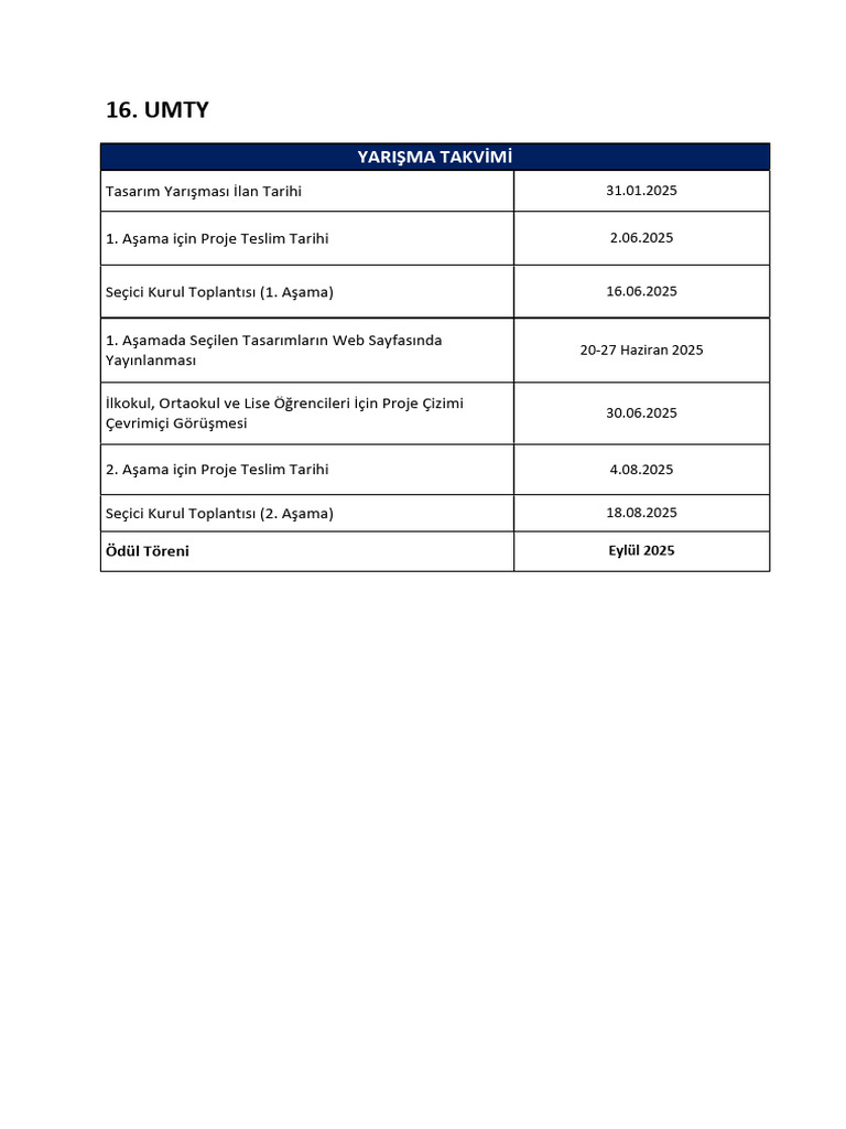 Yarisma Takvimi | PDF