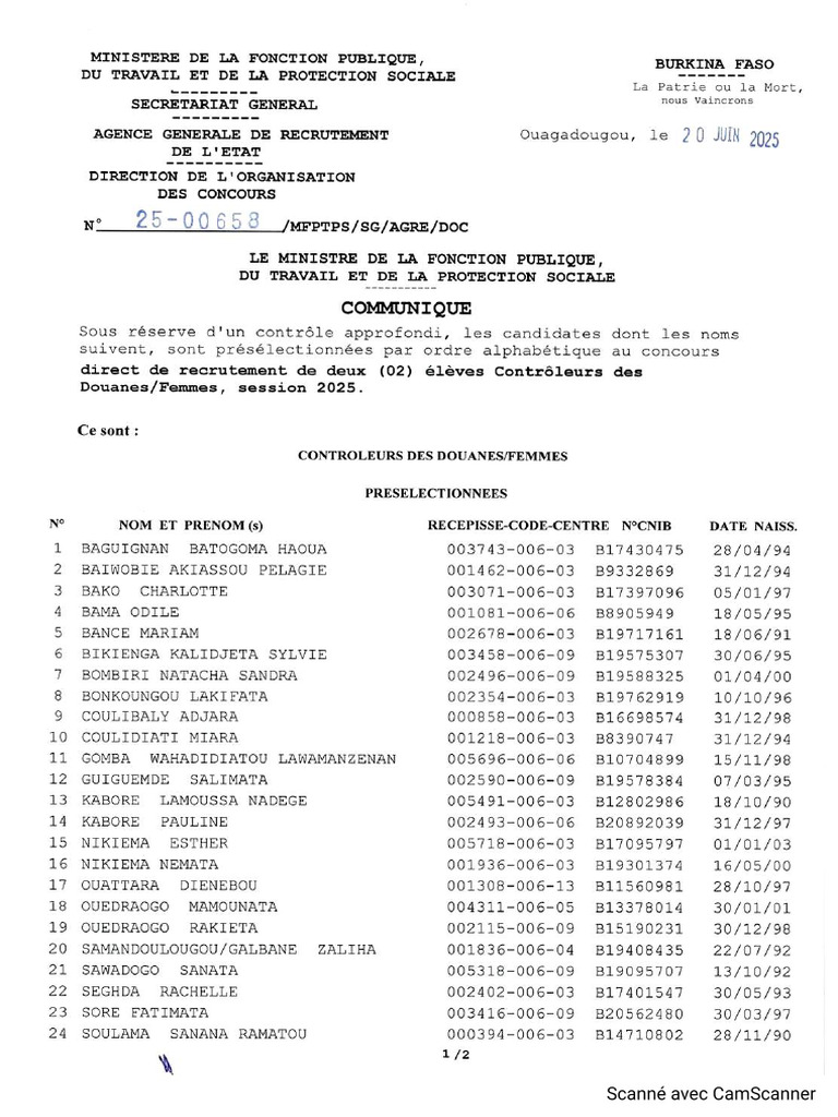 Résultats Douane | PDF