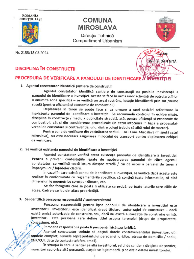 Anunt Panou Identificare Investitie | PDF