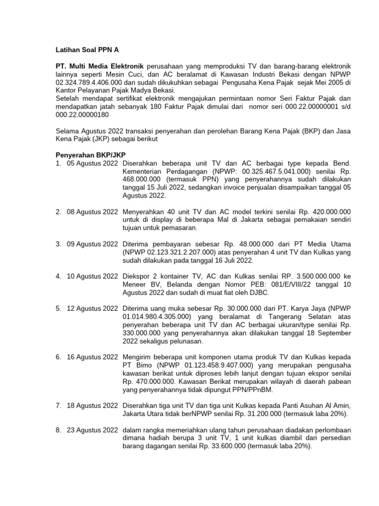 Latihan Soal PPN | PDF