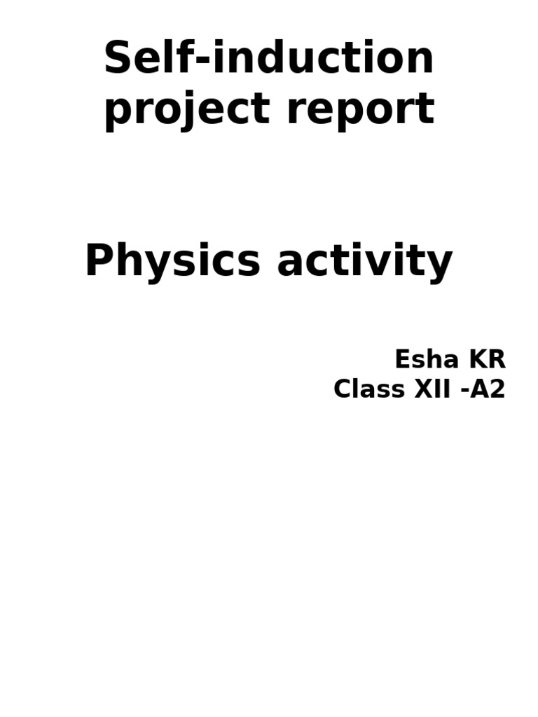 Self Induction Experiment Report | PDF | Inductance | Inductor