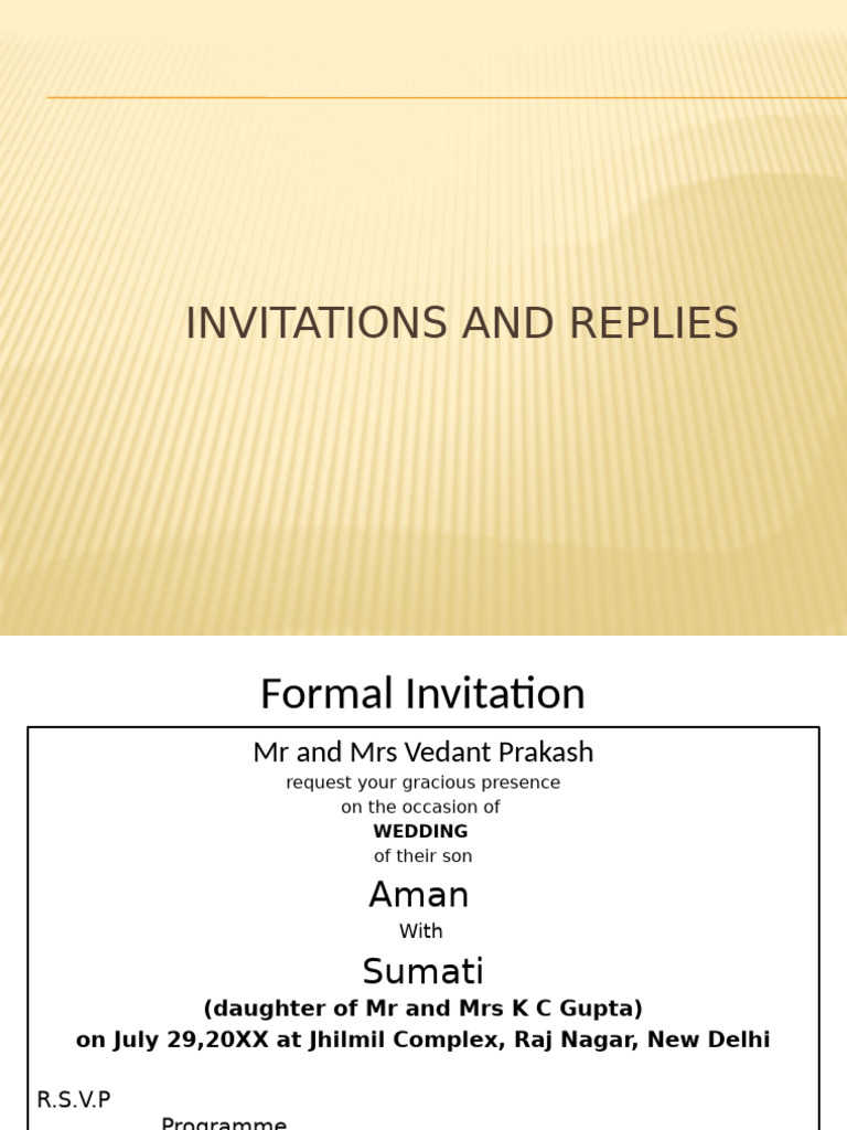 Invitations and Replies - 095111 | PDF