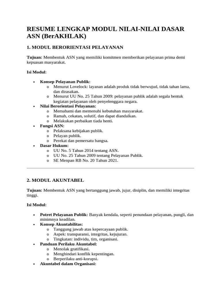 Resume Lengkap Modul Berakhlak | PDF