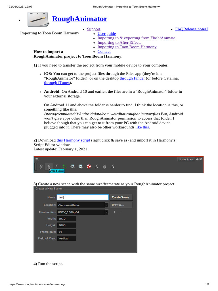RoughAnimator - Importing To Toon Boom Harmony | PDF | Computer File | Android (Operating System)
