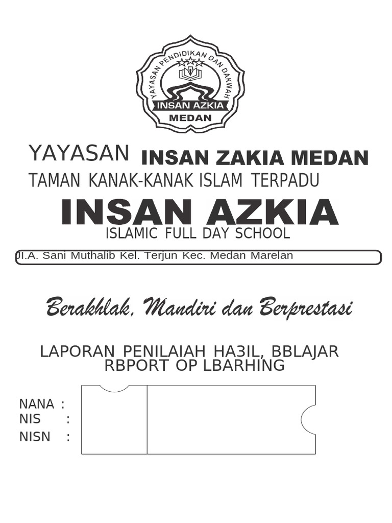 Kaver Map Raport K-13 TK Insan Zakia | PDF