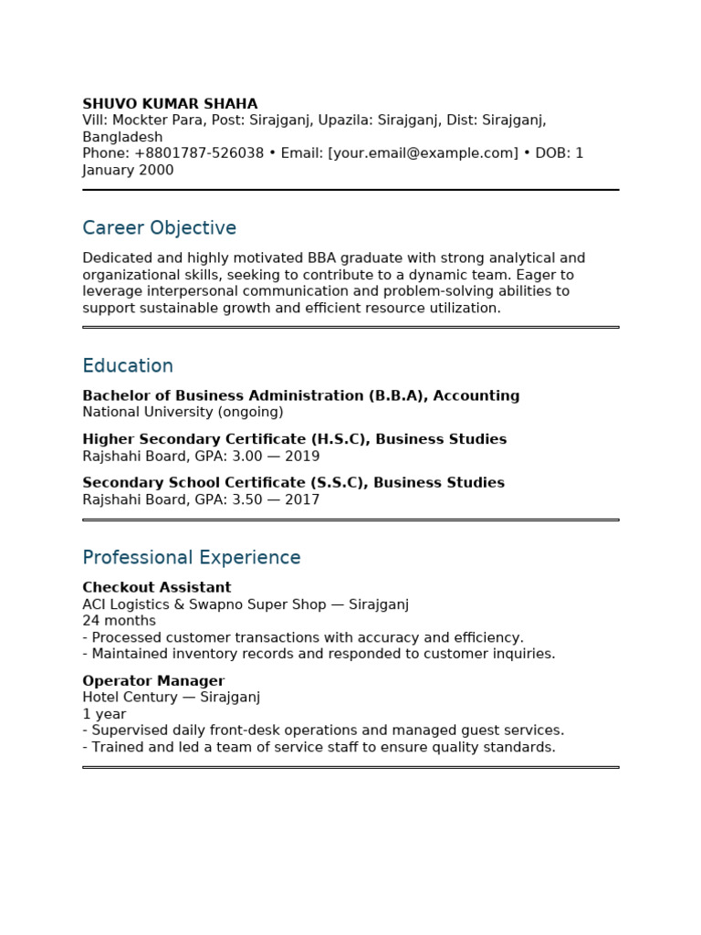 Shuvo Resume | PDF