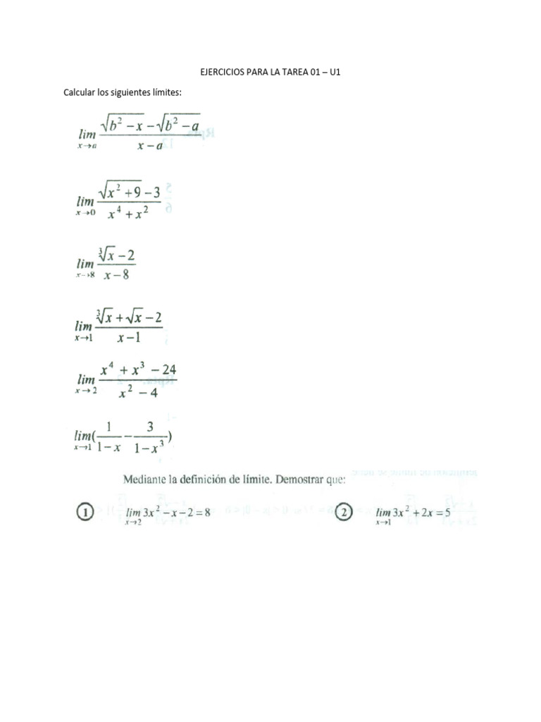 Ejercicios para La Tarea 01-U1 | PDF