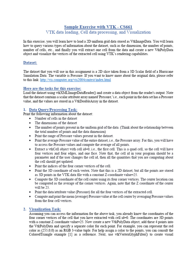 VTK Exercise | PDF | Variable (Computer Science) | Computer Programming