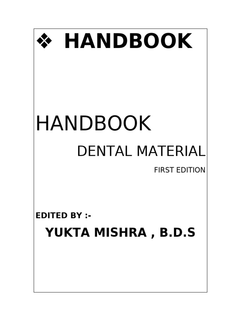 Dental Material Handbook From Basic To Advance Techniques | PDF ...
