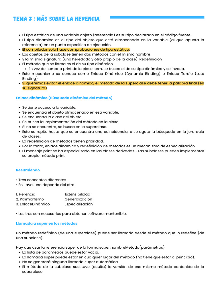 Tema 3 - MP | PDF | Herencia (Programación Orientada a Objetos ...