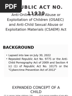 RA 11930: Combatting Online Child Abuse | PDF | Crimes | Crime & Violence