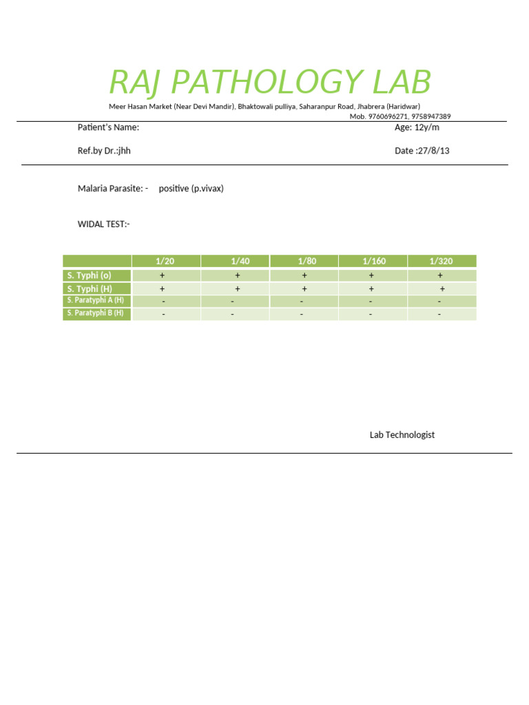 Raj Pathology Lab 4 | PDF