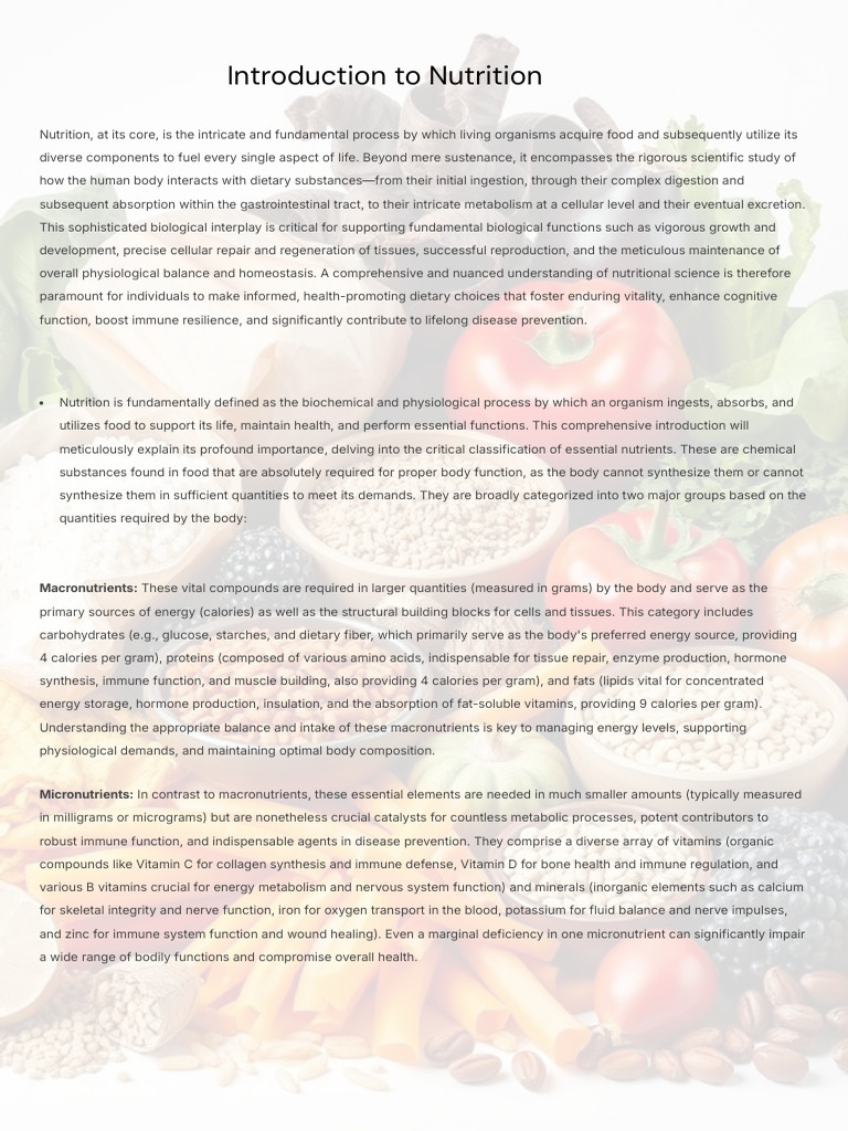 Introduction to Nutrition-2 | PDF | Fat | Nutrients