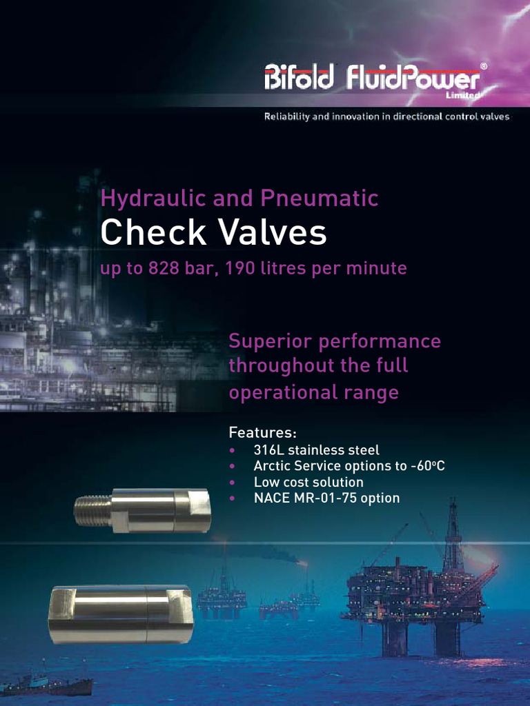 11 - Bifold Check Valves - PCV Series | PDF | Valve | Hydraulics