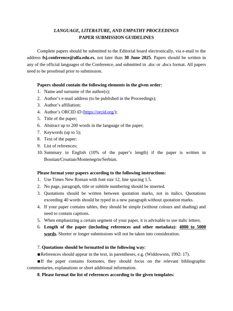 Paper Submission Guidelines for Conference | PDF | Linguistics | Publishing
