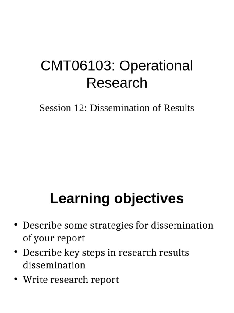 Strategies for Research Result Dissemination | PDF | Information ...