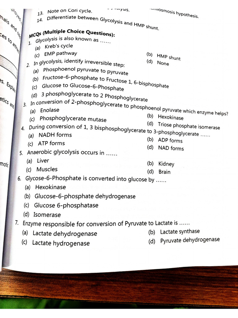 Biochemistry Unit 2 One Mark | PDF