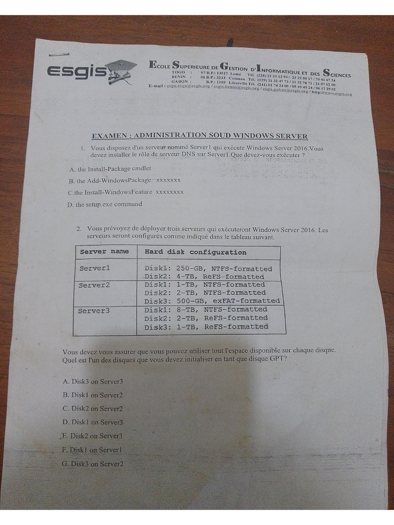 Examen de Windows Server | PDF