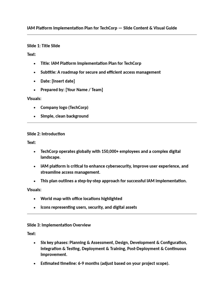 IAM Solutions Design For TechCorp | PDF | Cloud Computing | Computing