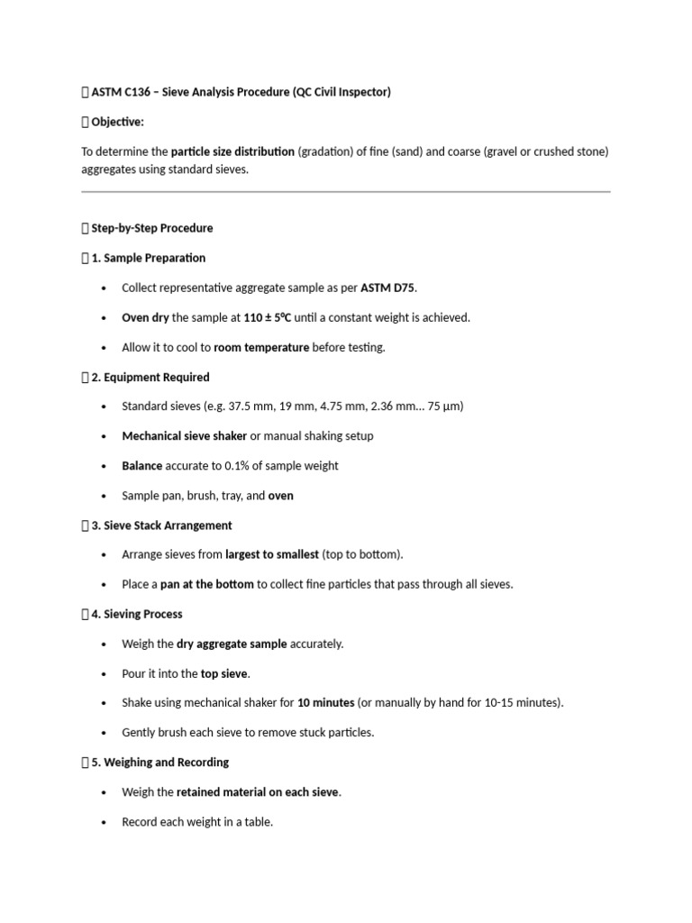 Astm Seive Analysis c136 | PDF