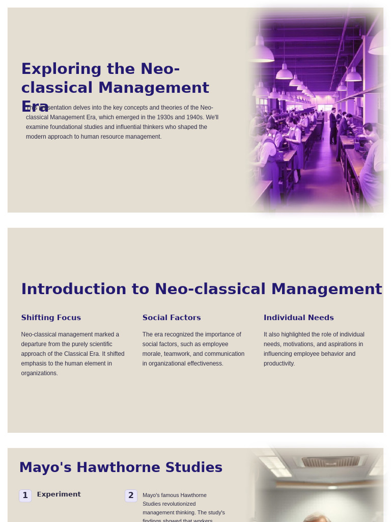 Exploring The Neo Classical Management Era | PDF | Motivational | Motivation