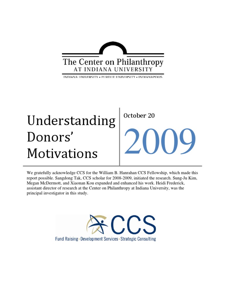 Understanding Donors' Motivations: October 20 | PDF | Altruism | Motivation