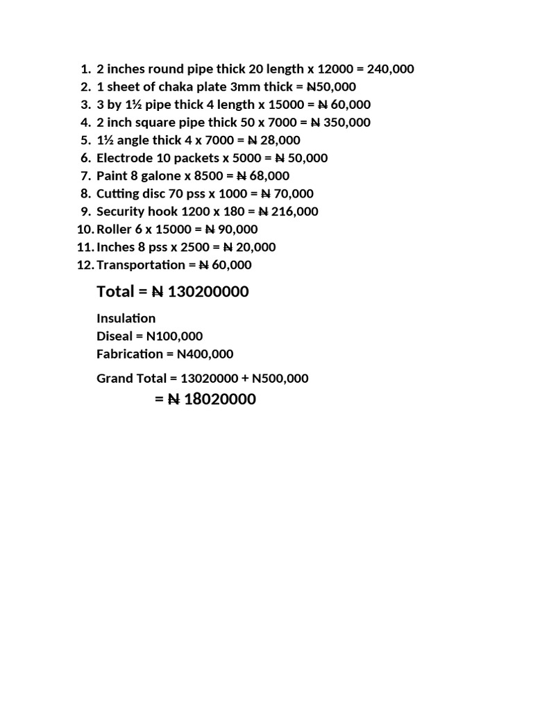 2 Inches Round Pipe Thick 20 Length X 12000 | PDF