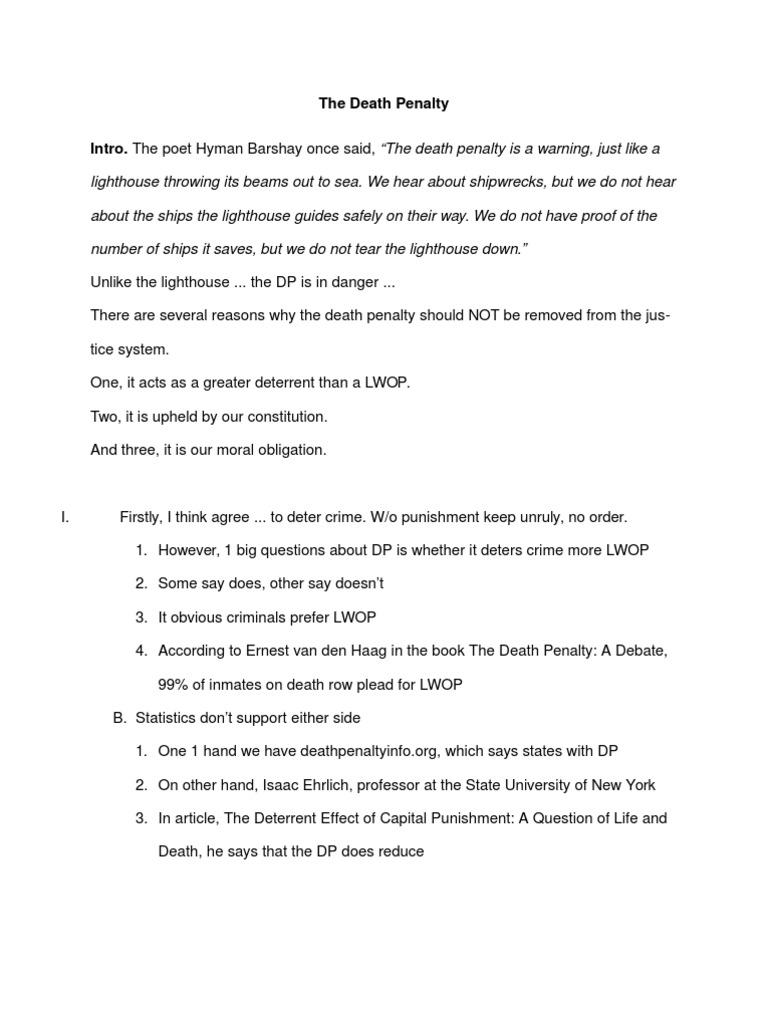 Death Penalty Presentation | PDF | Capital Punishment | Deterrence (Legal)
