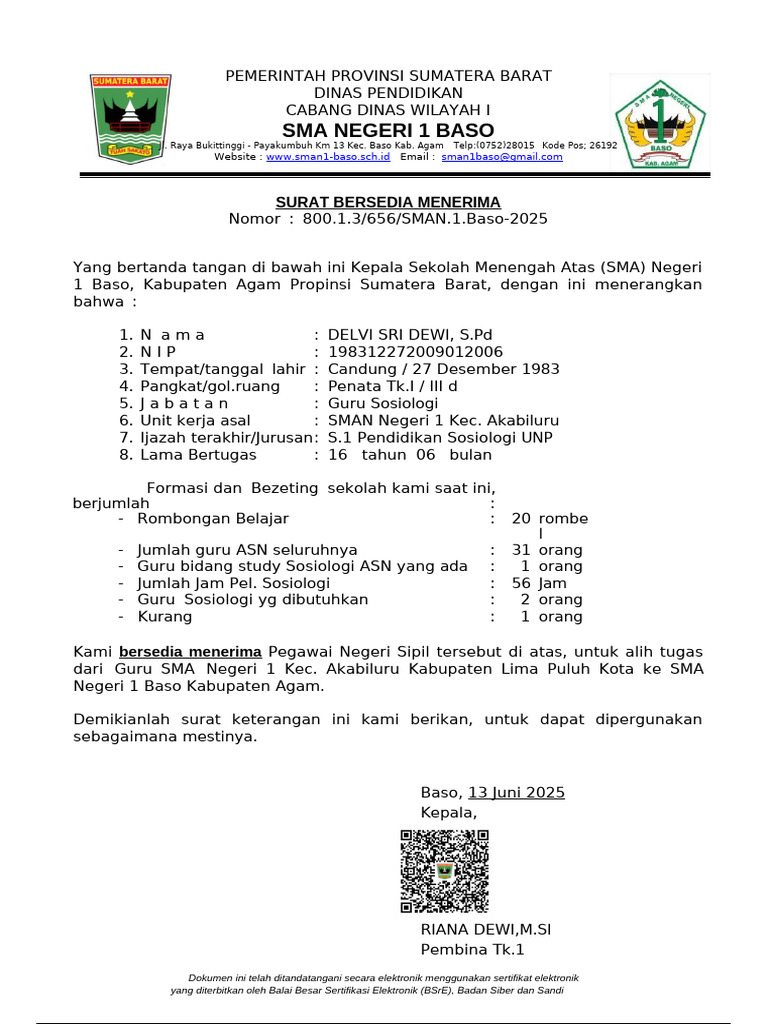 20250613151029surat Bersedia Menerima Buk Delvi Sosiologi - Preview | PDF