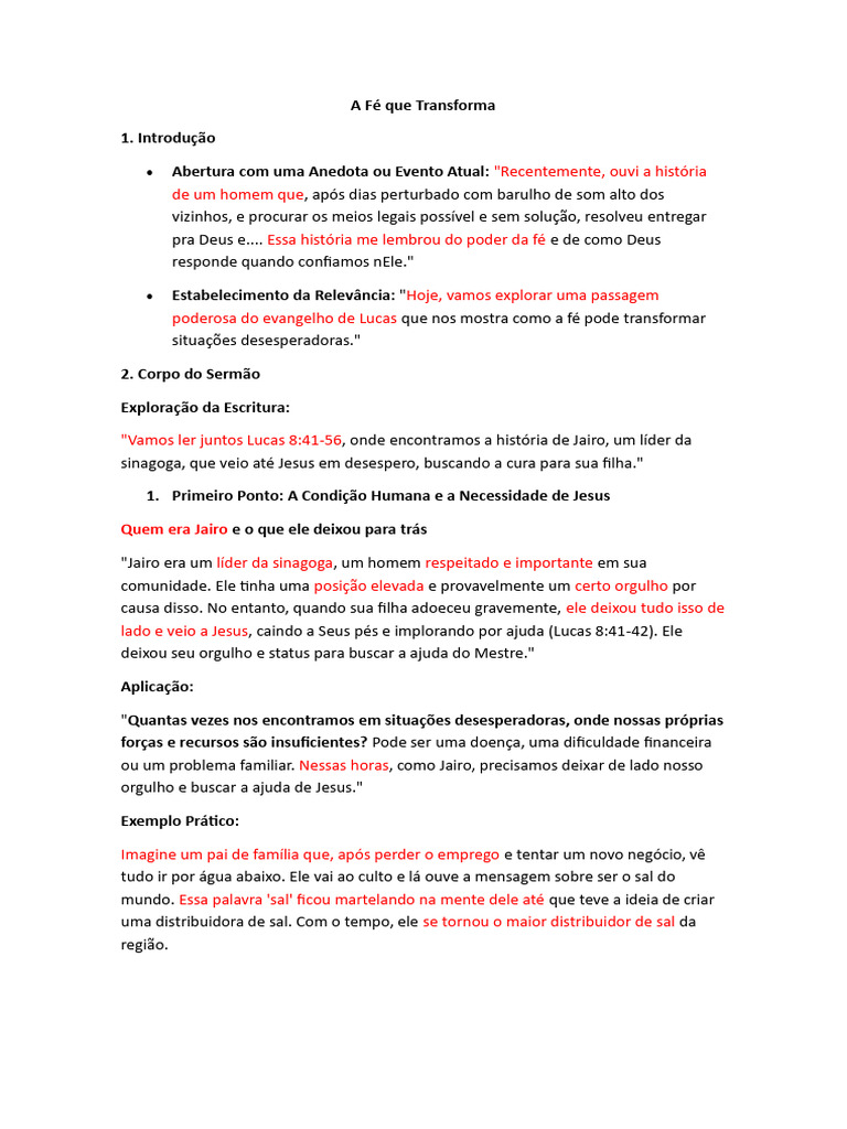 A Fé que Transforma | PDF | Jesus | Fé