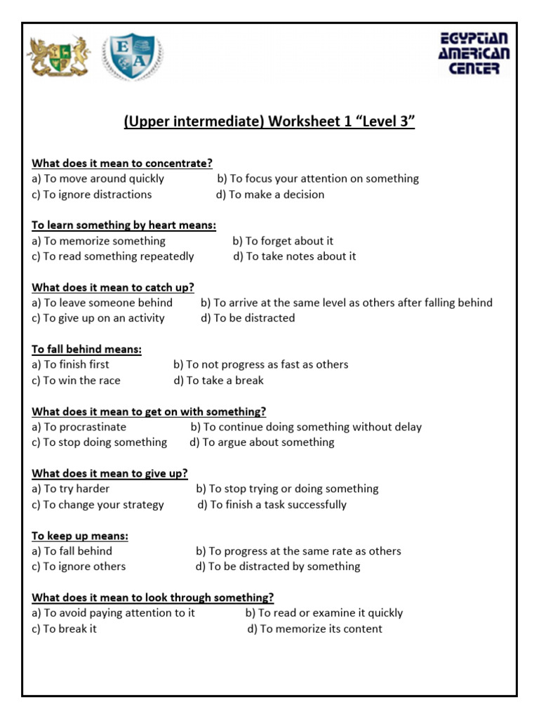 Upper Intermediate Worksheet 1 L3 | PDF | Money | Prices