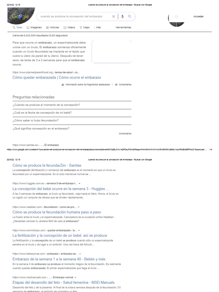 Cuando Se Produce La Concepcion Del Embarazo - Buscar Con Google | PDF ...