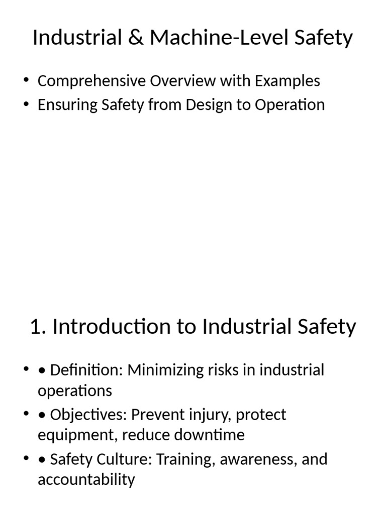 Detailed Industrial Machine Safety PPT | PDF | Safety | Risk