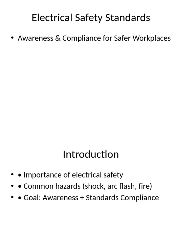 Electrical Safety Standards Presentation | PDF