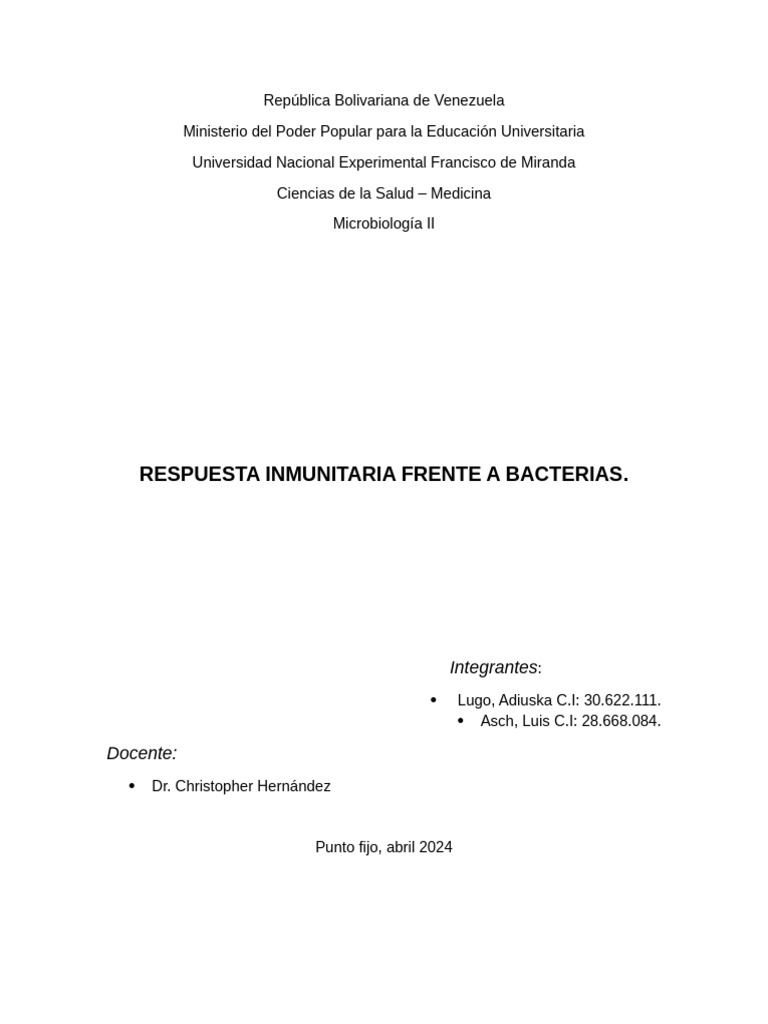 Informe Micro 1 | PDF | Sistema inmune | Célula T