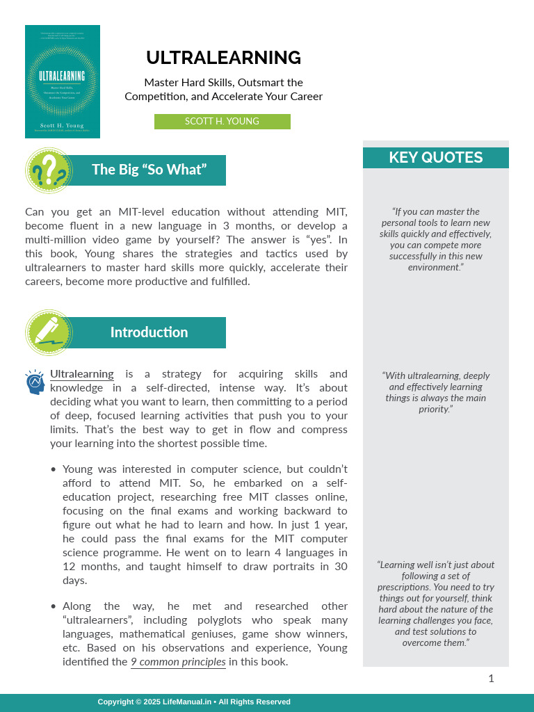 Mastering Skills with Ultralearning Strategies | PDF | Cognition ...