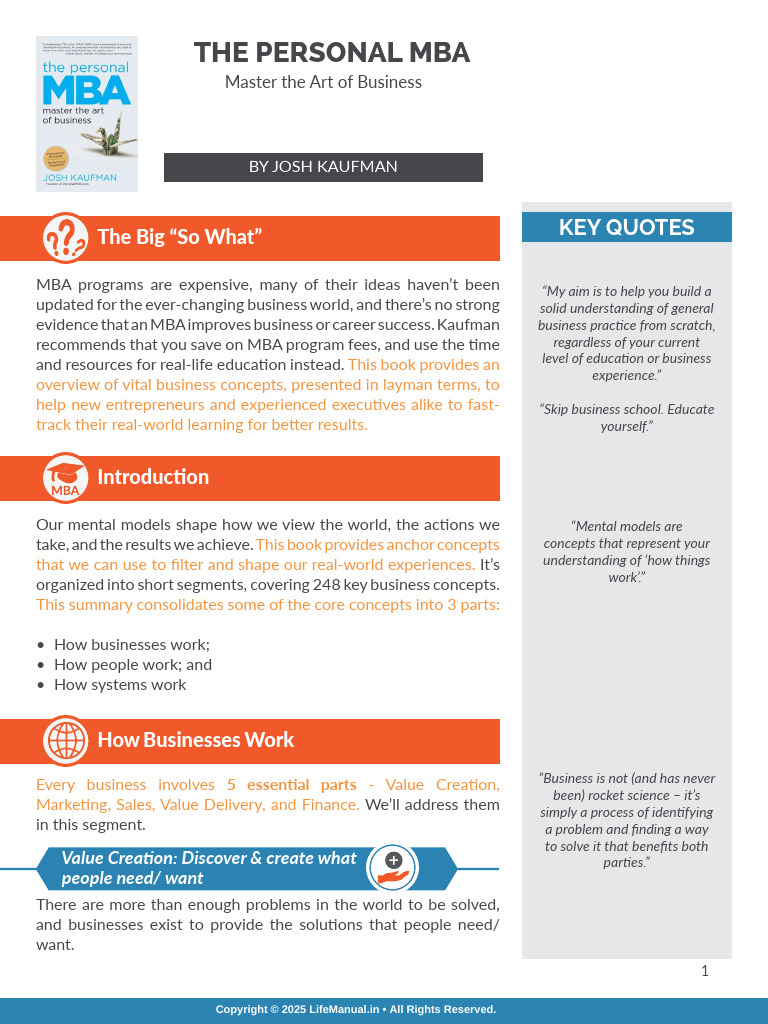 Day 26 - The Personal MBA | PDF | Performance Indicator | Perception