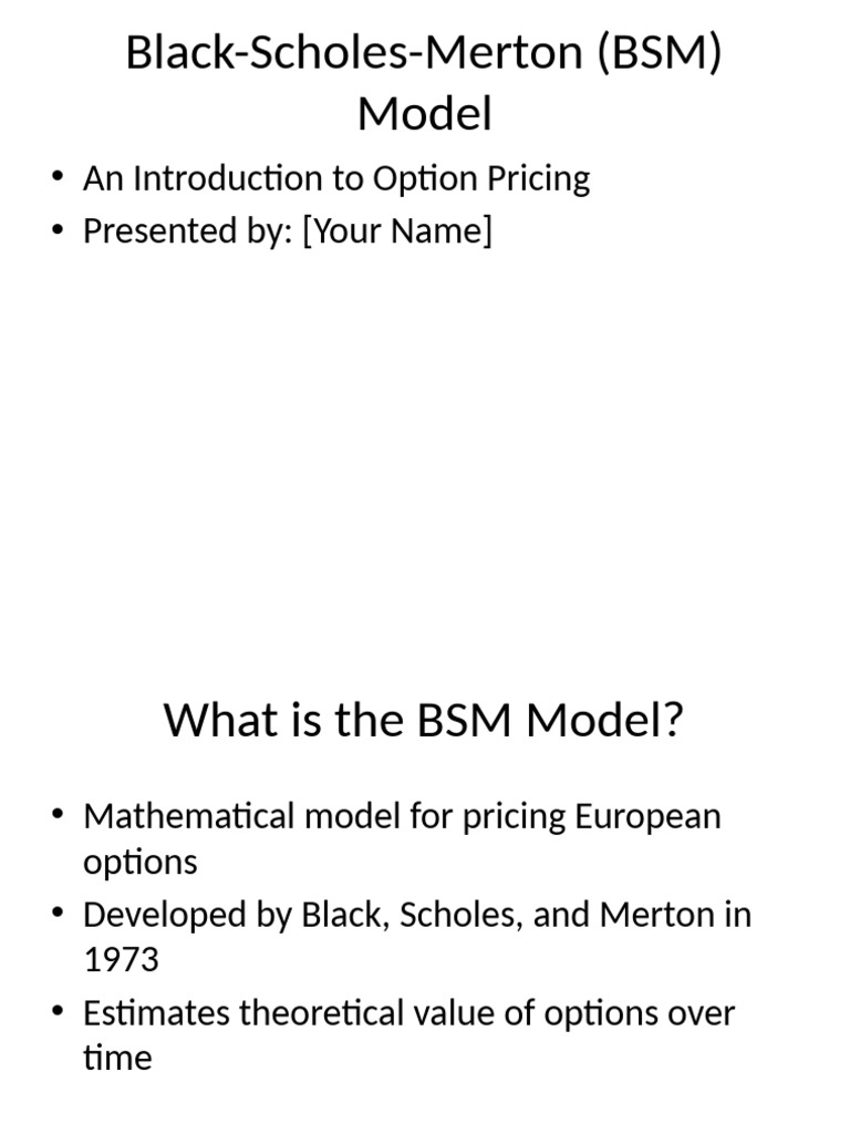 Black_Scholes_Merton_Model | PDF