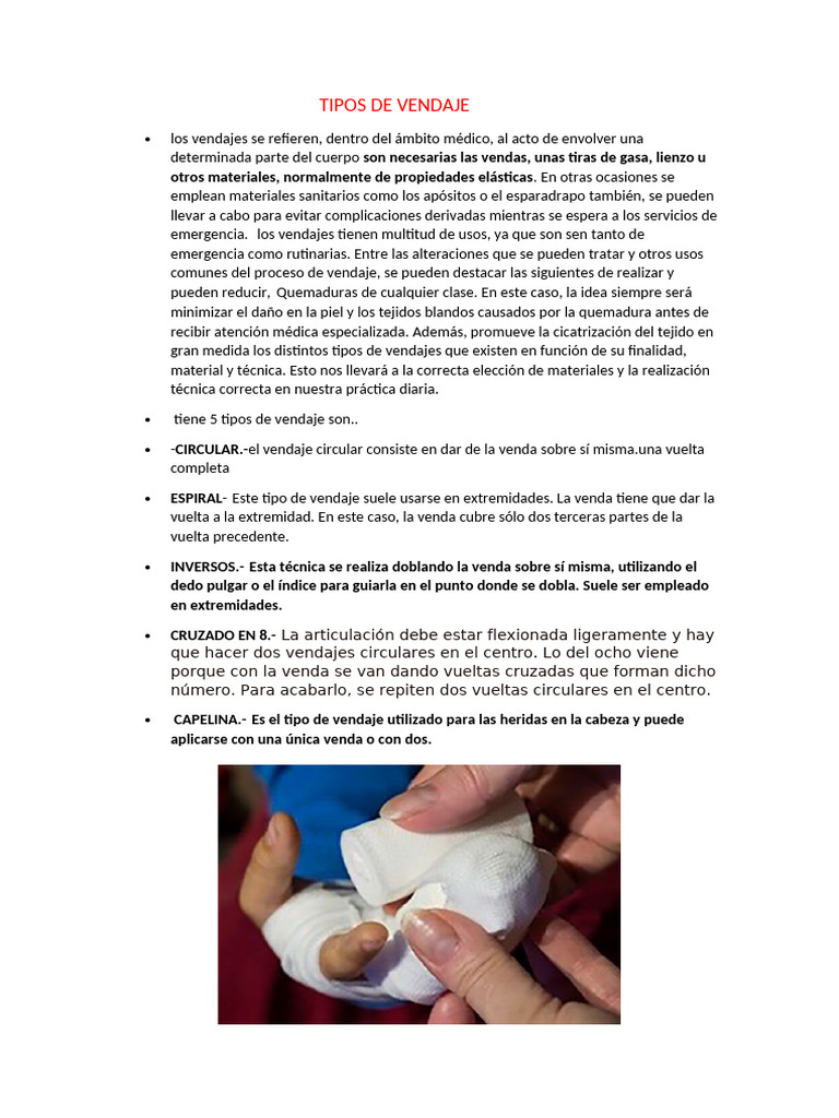 Tipos de Vendaje | PDF
