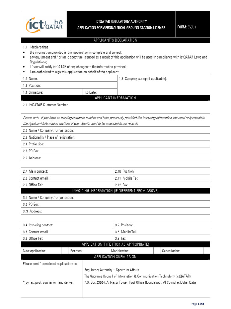 Aeronautical Ground Station License Application | PDF