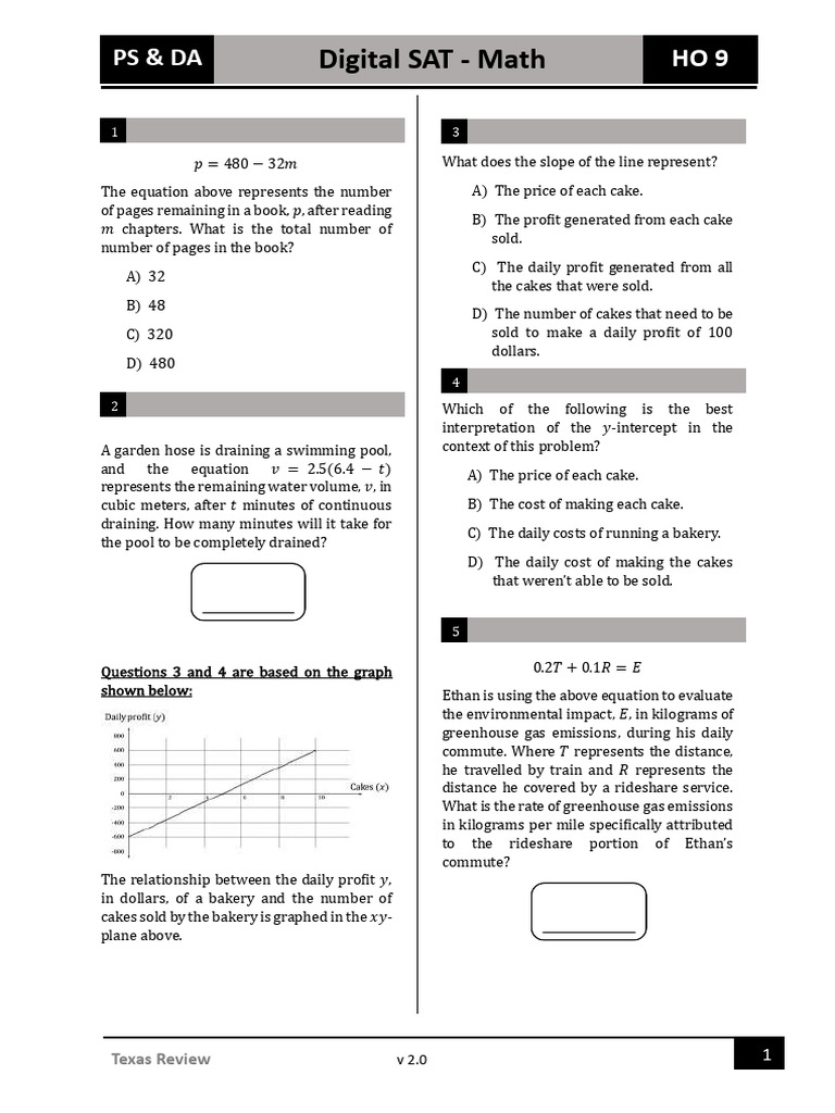 Handout 9 - Linear, Exponential and Translation of Functions | PDF