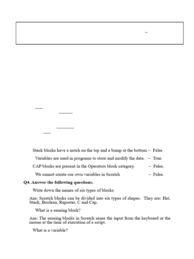 Computer - L-8 Conditional Blocks in Scratch Notes (V) 2023 | PDF