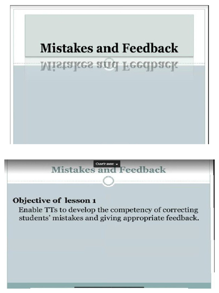 Mistakes and Feedback - 1 | PDF