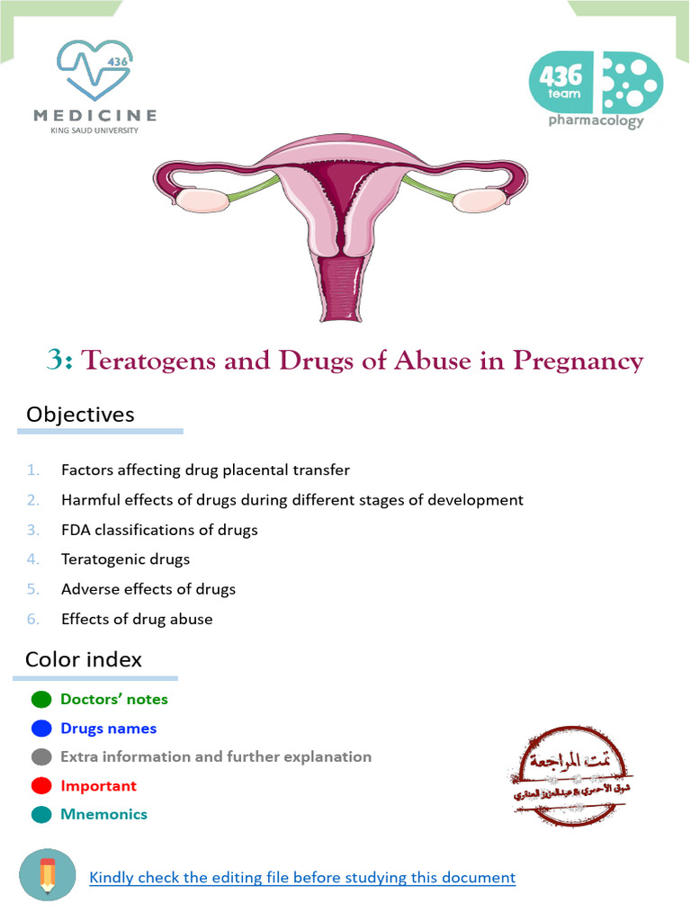 3 - Teratogens and Drugs of Abuse in Pregnancy (Edited) | PDF | Fetus ...