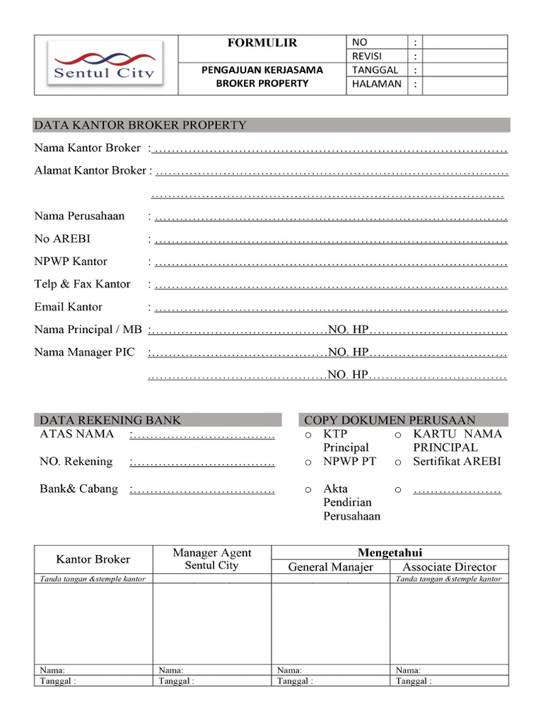 Formulir PKS Sentul City | PDF