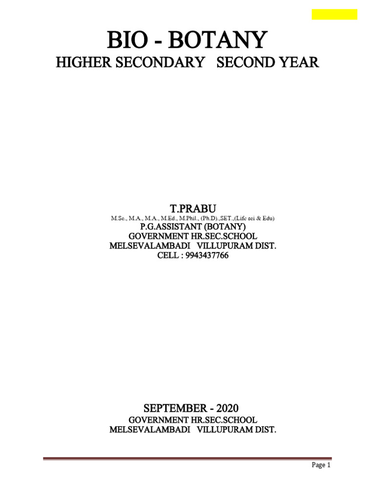 12 Bio Botany | PDF | Reproduction | Biology