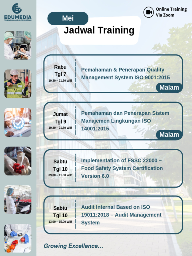 Jadwal Pelatihan Edumedia Mei 2023 | PDF | Hazard Analysis And Critical ...