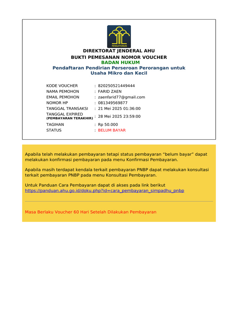 Contoh Sertifikat Ahu | PDF